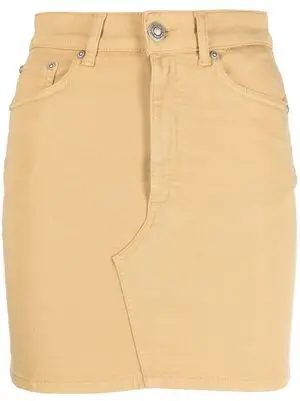 DONDUP Logo-patch Denim Skirt - Yellow