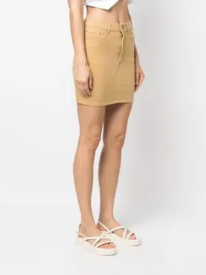 DONDUP Logo-patch Denim Skirt - Yellow