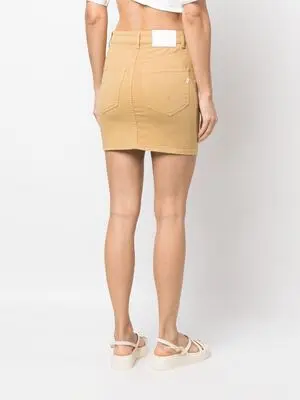 DONDUP Logo-patch Denim Skirt - Yellow