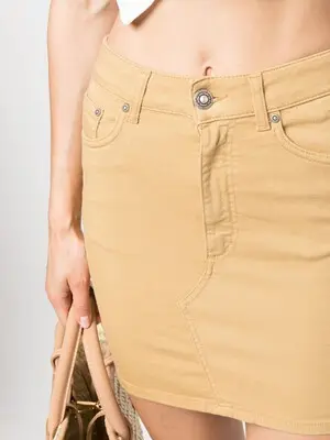 DONDUP Logo-patch Denim Skirt - Yellow