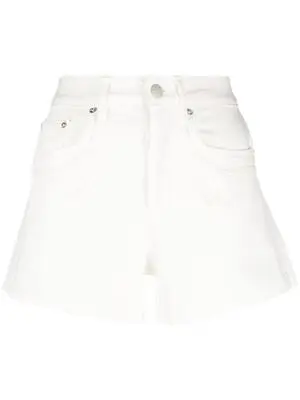 Maje Embroidered Denim Shorts - White