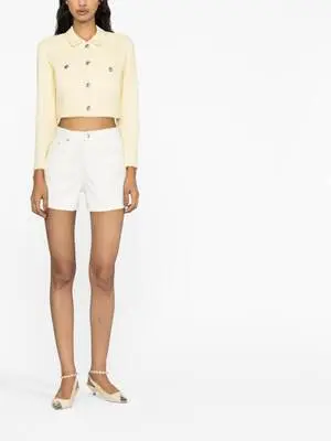 Maje Embroidered Denim Shorts