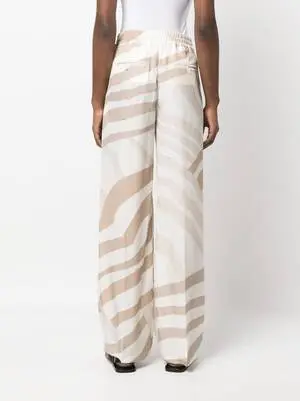 Kiton Abstract-print Silk Trousers