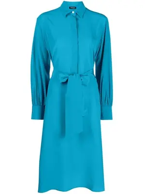 Kiton Pussy-bow Silk Midi Dress
