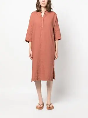 Kristensen Du Nord Button-placket Linen Midi Dress