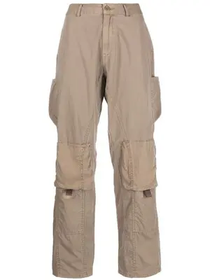 John Elliott Panel-detail Straight-leg Trousers - Brown