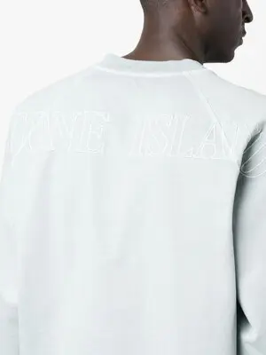 Stone Island Logo-embroidered Cotton Sweatshirt - Blue