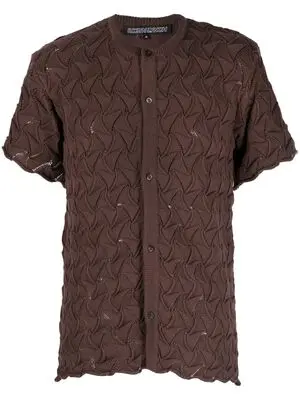 ROBYN LYNCH Wave Cable-knit Cardigan - Brown