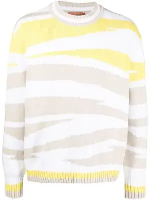 Missoni Zebra-print Crew-neck Jumper - White