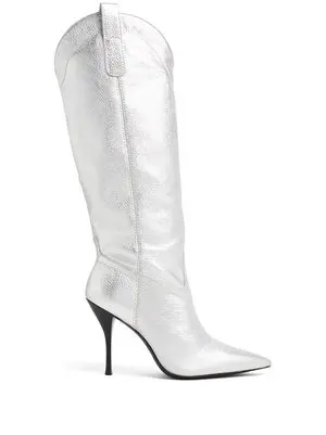 STUART WEITZMAN Metallic Western High Boots