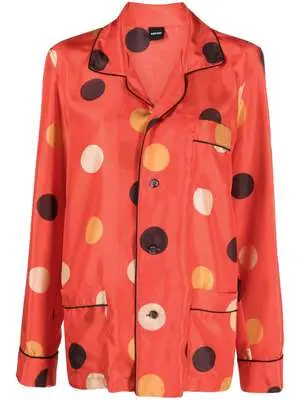 Aspesi Dot-print Silk Shirt - Red
