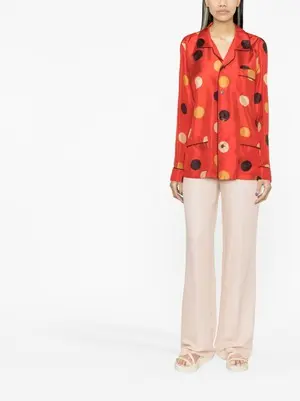 Aspesi Dot-print Silk Shirt - Red
