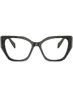 Prada Geometric Frame Glasses - Black