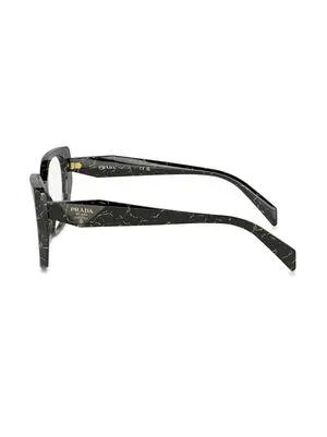 Prada Geometric Frame Glasses - Black