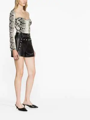 Khaite Maddy Snake-effect Jacquard-knit Bodysuit - Green