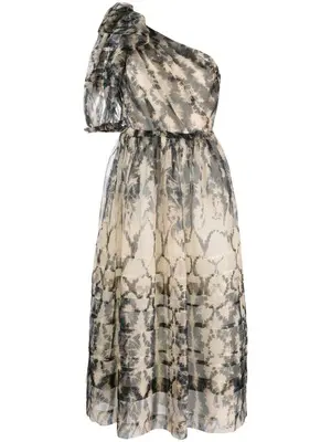Ulla Johnson Artemis One-shoulder Midi Dress - Neutrals