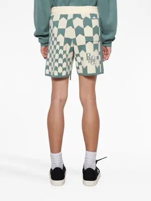 Rhude Racing Monogram-knit Shorts