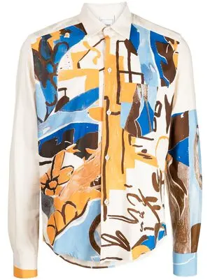 BETHANY WILLIAMS Graphic-print Cotton Shirt - Neutrals
