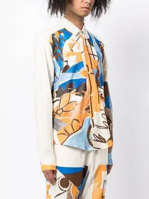 BETHANY WILLIAMS Graphic-print Cotton Shirt - Neutrals