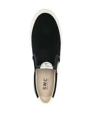 S.W.C STEPNEY WORKERS CLUB Contrast-stitch Slip-on Sneakers