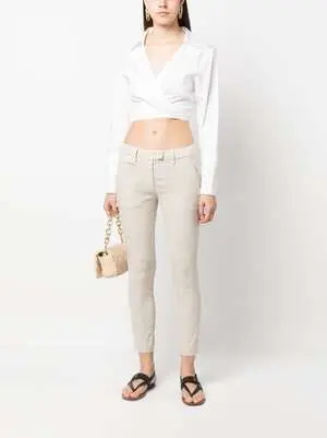 DONDUP Slim Cropped Trousers - Neutrals