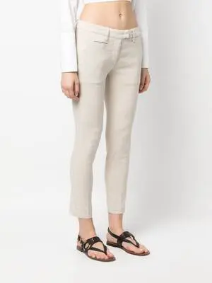 DONDUP Slim Cropped Trousers - Neutrals