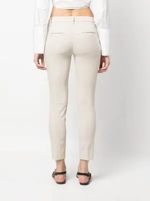 DONDUP Slim Cropped Trousers - Neutrals