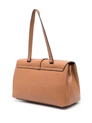 Moschino Grained Leather Shoulder Bag - Brown