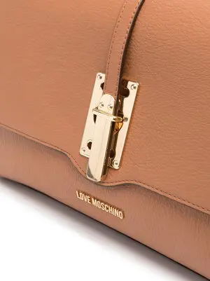 Moschino Grained Leather Shoulder Bag - Brown