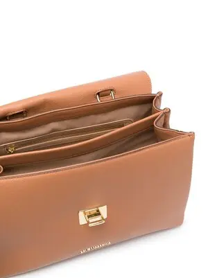 Moschino Grained Leather Shoulder Bag - Brown