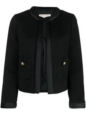 Emilio Pucci Bow-fastening Cropped Jacket - Black