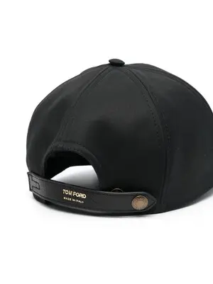 TOM FORD Embroidered-logo Cotton Cap - Black