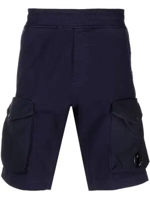 C.P. COMPANY Lens-detail Cotton Cargo Shorts - Blue
