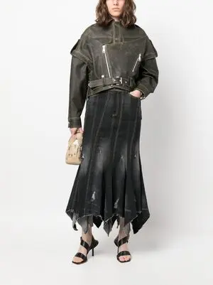 MANOKHI Cropped Leather Jacket