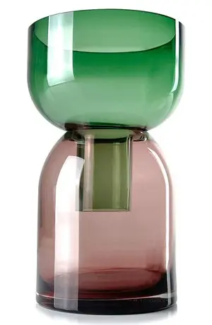 CLOUDNOLA Flip Top Glass Vase - Green/pink