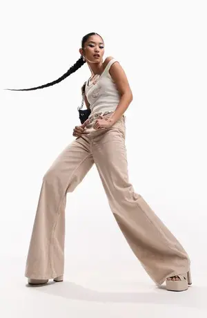 Asos Lightweight Wide Leg Jeans