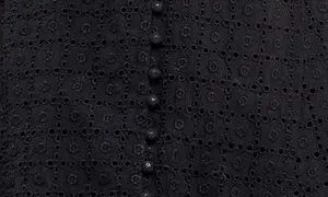 English Factory Broderie Lace Mini Dress - Black