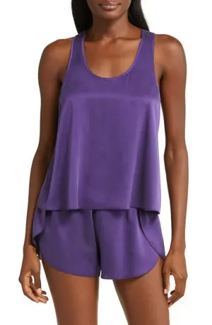 Lunya Racerback Washable Silk Short Pajamas Flying Fig