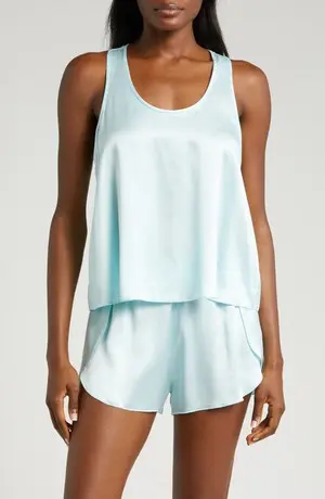 Lunya Racerback Washable Silk Short Pajamas Infinity Blue
