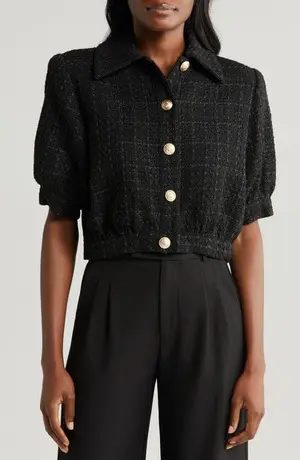 L'Agence Cove Tweed Crop Jacket
