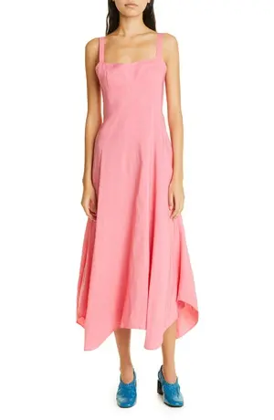 A.L.C. A.L.C. Harlow Linen Blend Dress Dark Grapefruit
