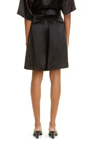 BY MALENE BIRGER Povilla Pleated Satin Shorts