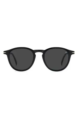 DB EYEWEAR BY DAVID BECKHAM Round Frame Sunglasses - Black Gold
