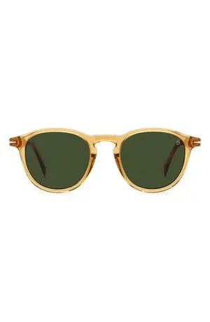 DB EYEWEAR BY DAVID BECKHAM Round Frame Sunglasses - Yellow Havana Brown