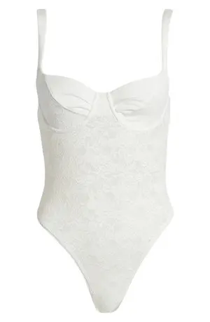 EDIKTED Lace & Satin Underwire Bodysuit
