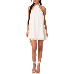 EDIKTED Palma Open Back Trapeze Dress - White