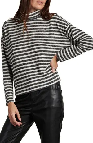 Sanctuary Nikolai Metallic Stripe Cowl Neck Top