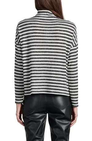 Sanctuary Nikolai Metallic Stripe Cowl Neck Top