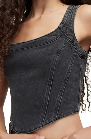 ALLSAINTS Charli Denim Corset Top