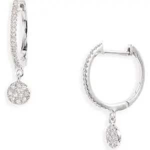 Meira T 14k Gold Diamond Drop Huggie Earrings